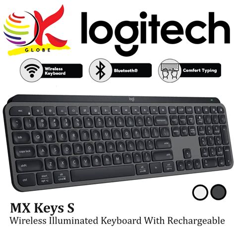 Logitech Mx Keys S Wireless Advanced Keyboard With Easy Switch Usb Receiver Bluetooth Dual