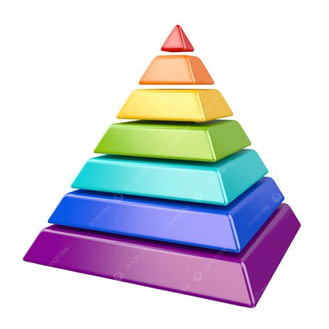 Pirámide Colorida Con Siete Niveles Icono 3d Png Dibujos Unión Siete
