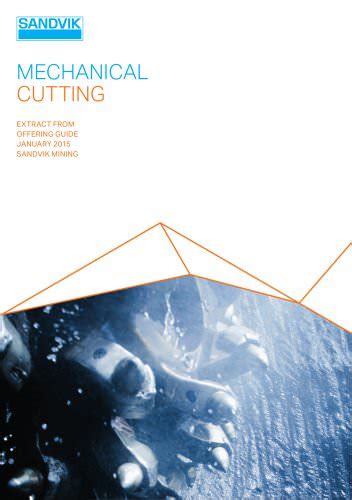 Sandvik Mechanical Cutting Sandvik Mining And Rock Technology PDF Catalogs Technical