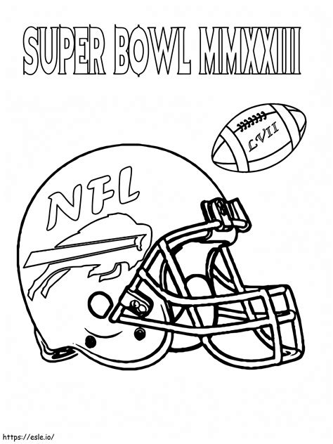 Casco Y Pelota De La Nfl 2023 Para Colorear