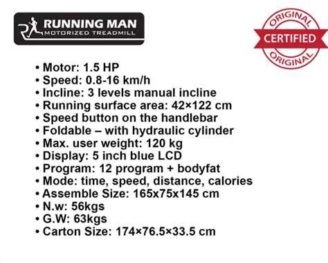 Running Man T2000d Dc Motorized Treadmill Iloilo Bike Shop