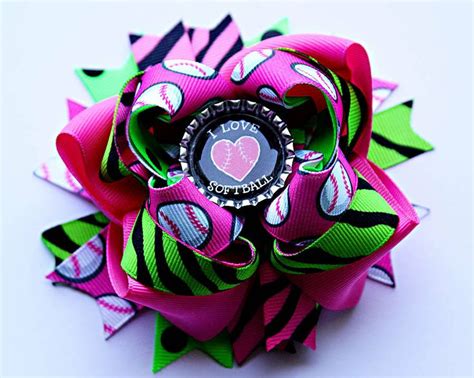 I Love Softball Bows Softball Bows Cheerleading Bows Cute Bows
