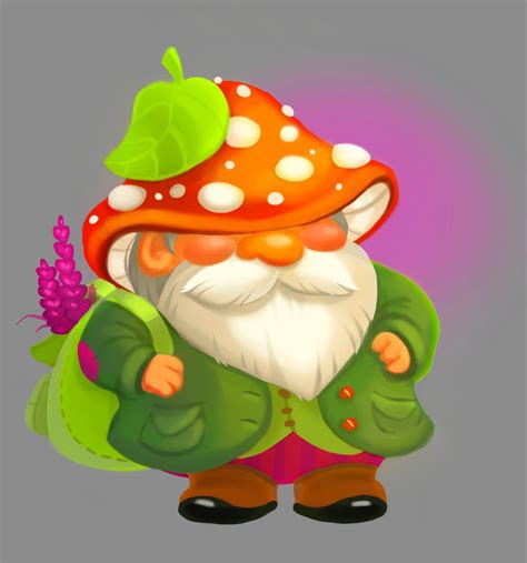Иллюстрация Дедушка Мухомор в стиле 2d Game Dev персонажи
