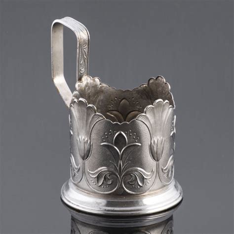 Подстаканник "Лилия", мельхиор (медь-никель), Ленэмальер (Ленинградский ...