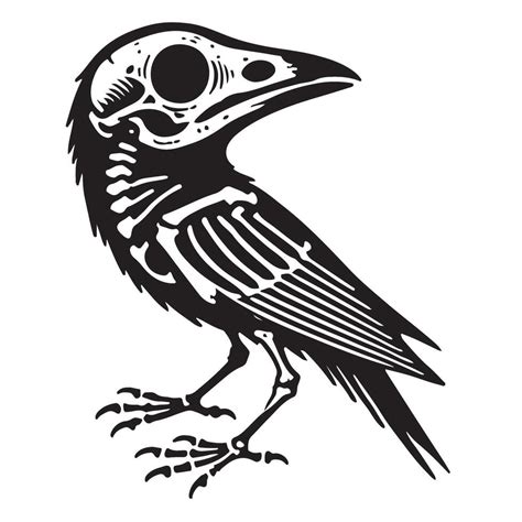 Spooky Skeleton Crow Silhouette Art 55566700 Vector Art At Vecteezy