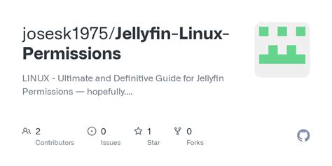 Github Josesk1975jellyfin Linux Permissions Linux Ultimate And