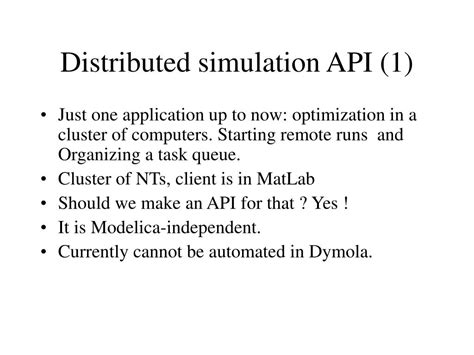 Ppt Distributed Simulation Architecture And Modelica Api Powerpoint