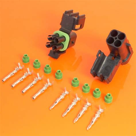 Delphi 4 Way Weatherpack Series Sealed Automotive Connector Kit 12015798 3 Way Components