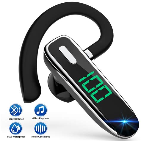 SixSim Bluetooth Headset V5 3 Wireless Earpiece Noise Cancelling 68H Playtime IPX5