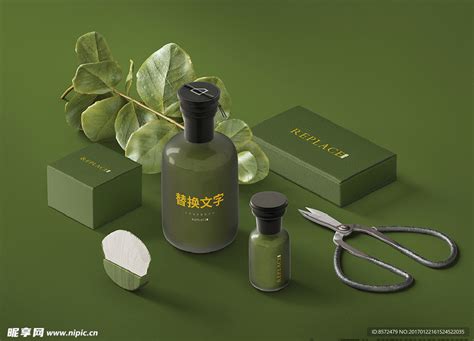 一套绿色化妆品样机设计图cis设计广告设计设计图库昵图网