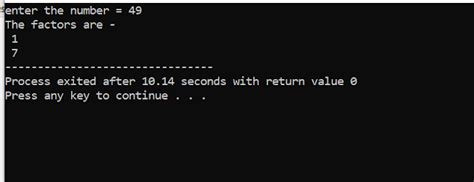 C Program To Print All Factors Of A Number