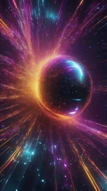 Premium Ai Image Abstract Particle Flow In Cyberspace Futuristic D Portal Digital Technology