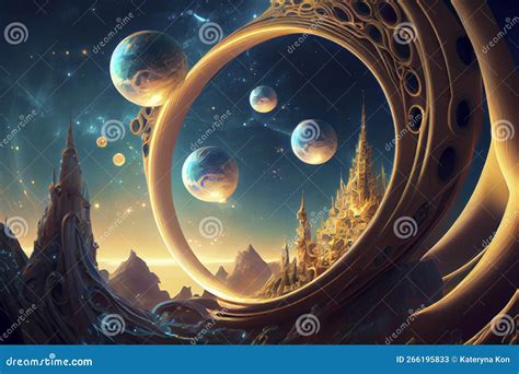 Interdimensional Travel And Parallel Universes Ai Illustration Stock