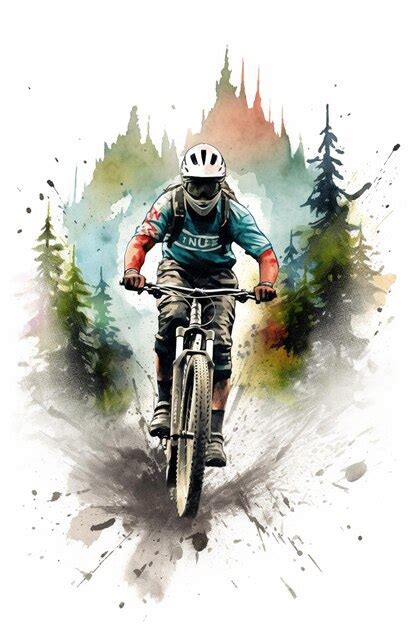 Premium Ai Image There Is A Man Riding A Bike On A Trail In The Woods