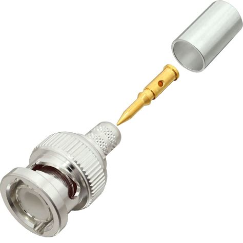 BNC Male Crimp Connector For RG 8X RG 59 LMR 240 Coax