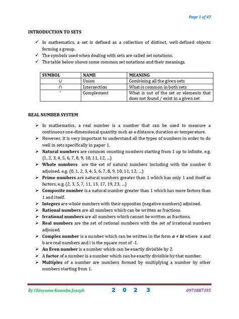 Understanding Maths Paper 1 1st Edition 072223 Pdf Numbers Set