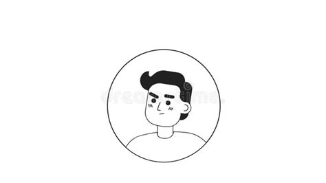 Animated Bw Confused Man Icon Stock Footage Video Of Social Cartoon