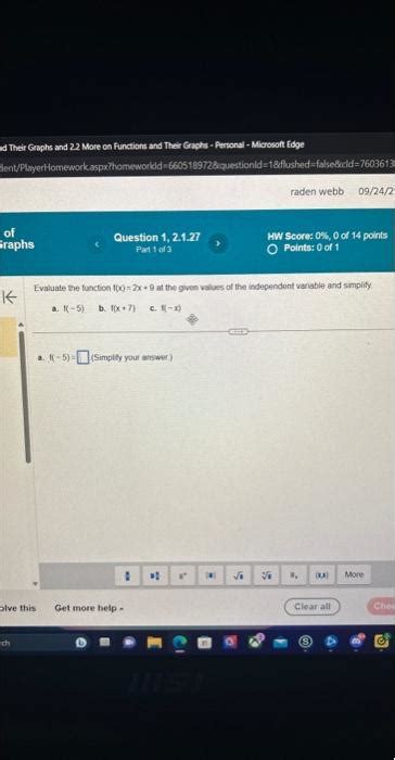 Solved Functions And Their Graphs And More On Functions Chegg