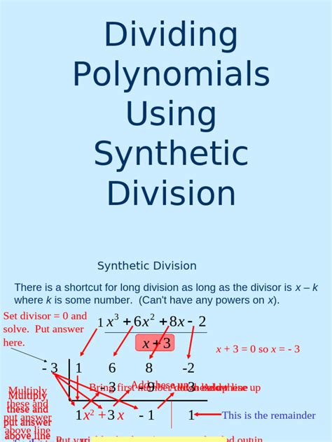 Synthetic Division Pdf Factorization Mathematical Analysis