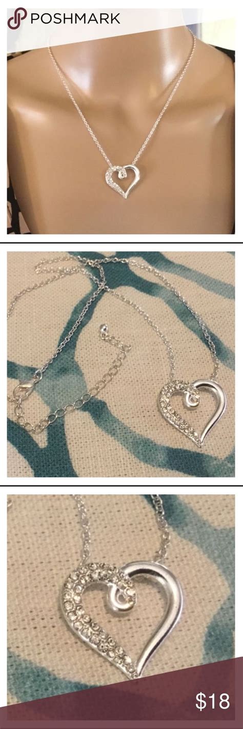 Quality Silver Cz Heart Pendent Necklace Heart Pendent Pendent