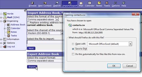 How To Export Contacts From Horde Kualo Limited