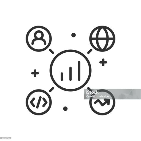 Analytics Linear Icon Components And Data For Analytics And Chart Line