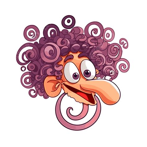 捲髮剪貼畫時髦的卡通人物 捲曲的頭髮和紫色的臉 向量 卷曲 剪貼畫 卡通片向量圖案素材免費下載，png，eps和ai素材下載 Pngtree
