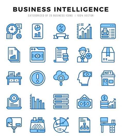 Premium Vector Icons Set Business Intelligence For Web App Vector