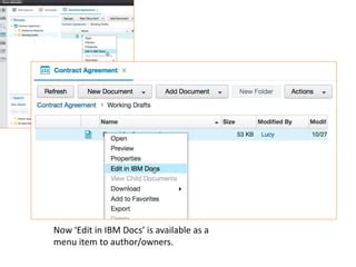 IBM Filenet Content Navigator IBM Docs Screen Demo PPT
