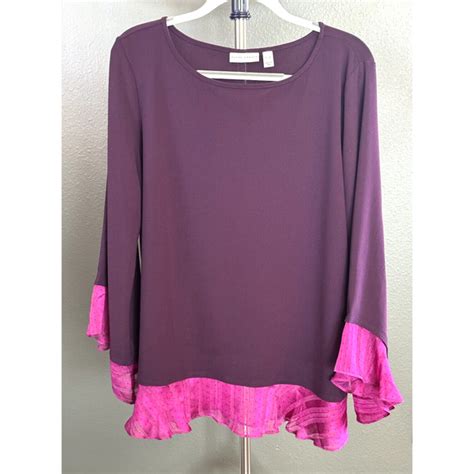 Susan Graver Tops Susan Graver Womens Xl Long Sleeve Purple Pink