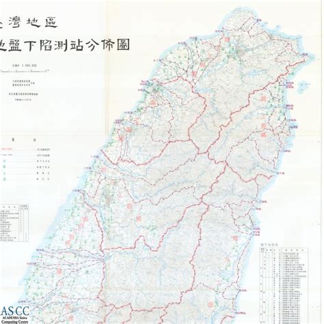 地圖名稱 臺灣地區地下水位、地盤下陷測站分佈圖 7264043