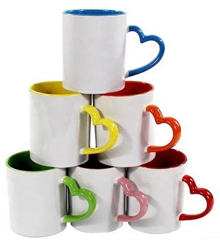 Printed Sublimation Heart Handle Mug Material Ceramic Capacity 330