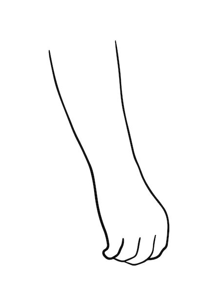 Partie Du Corps De La Main Humaine Doodle Livre De Coloriage De Dessin Animé Linéaire Vecteur