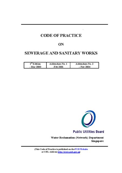 Code Of Practice On Sewerage And Sanitary Works Cp Sanitary Studocu
