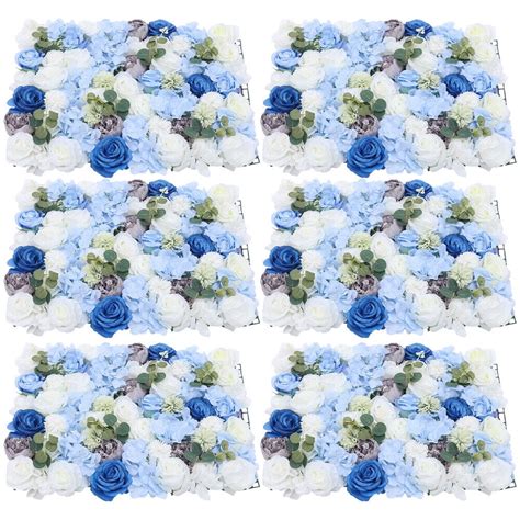 6pcs Artificial Hydrangea Flower Wall Panel Wedding Silk Rose Flower