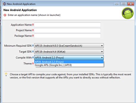 Eclipse How Do I Use Other Api Versions As Build Targets In My