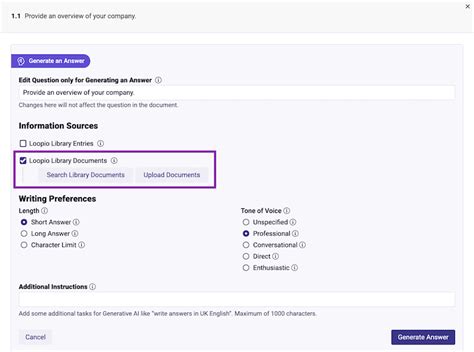 Can I Generate Answers From Standalone Files In My Document Library Loopio Help Center
