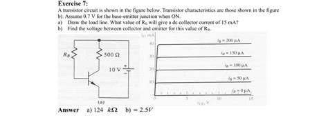 Solved Exercise 7 A Transistor Circuit Is Shown In The