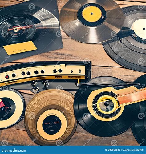 1778 Vintage Vinyl Records A Retro And Music Themed Background Featuring Vintage Vinyl Records