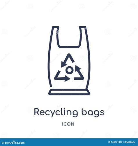 Linear Recycling Bags Icon From Ecology And Environment Outline Collection Thin Line Recycling