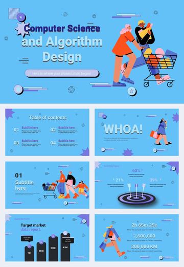 Computer Science And Algorithms Internet Blue Template Google Slide And PowerPoint Template