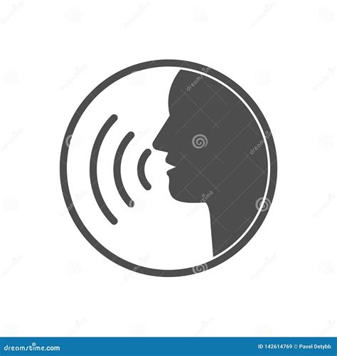 Head Talk Speaking Icon Vector Illustration Flat Design Stock