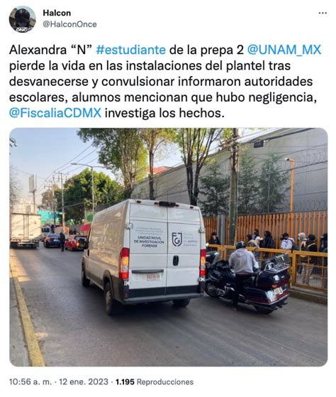 ¿qué Pasó En La Prepa 2 De La Unam Alexandra De 17 Años Murió Hoy 12