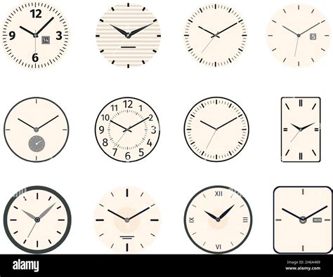 Classic And Vintage Clock And Watch Faces Circle And Rectangle Designs