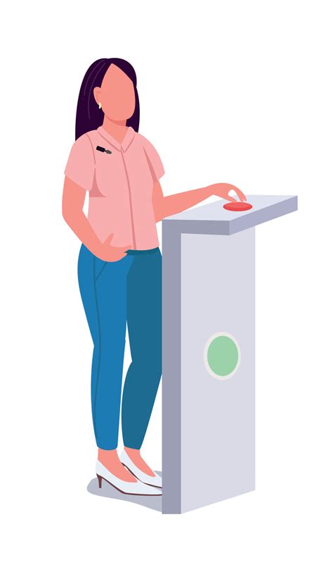 Woman At Quiz Show Semi Flat Color Vector Character Vector Art At Vecteezy