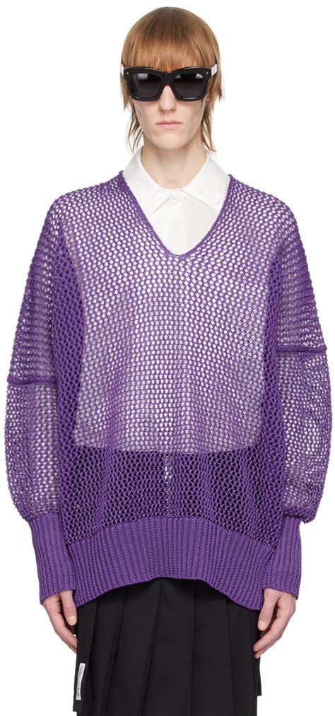 Purple Crewneck Sweater By Sulvam On Sale