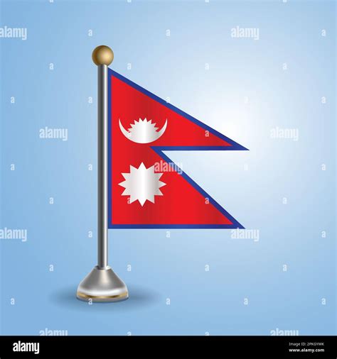 State Table Flag Of Nepal National Symbol Vector Illustration Stock