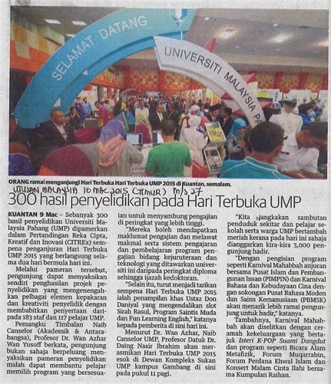 300 Hasil Penyelidikan Pada Hari Terbuka Umpumpsa News