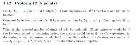 Solved 112 Problem 12 5 Points Let U1 U2 Un Be N