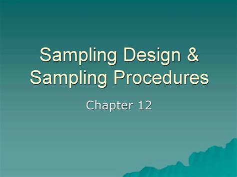PPT Sampling Design Sampling Procedures PowerPoint Presentation Free